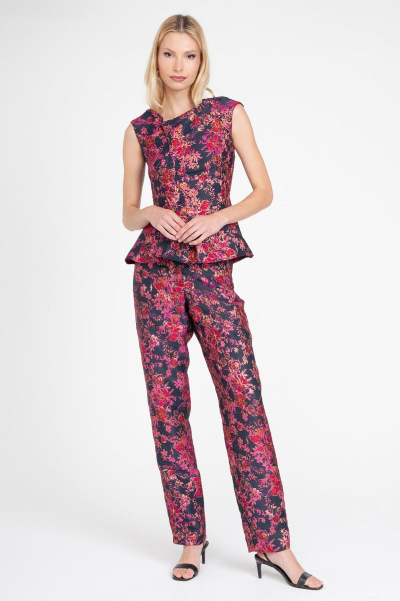 Nash Straight Leg and Side Slant Pockets Pants in Viola Bloom – Eva Franco
