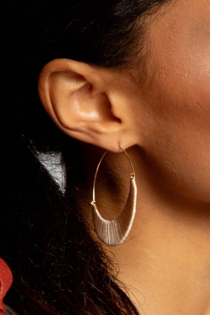 Gold Thread Hoop Earring – Eva Franco
