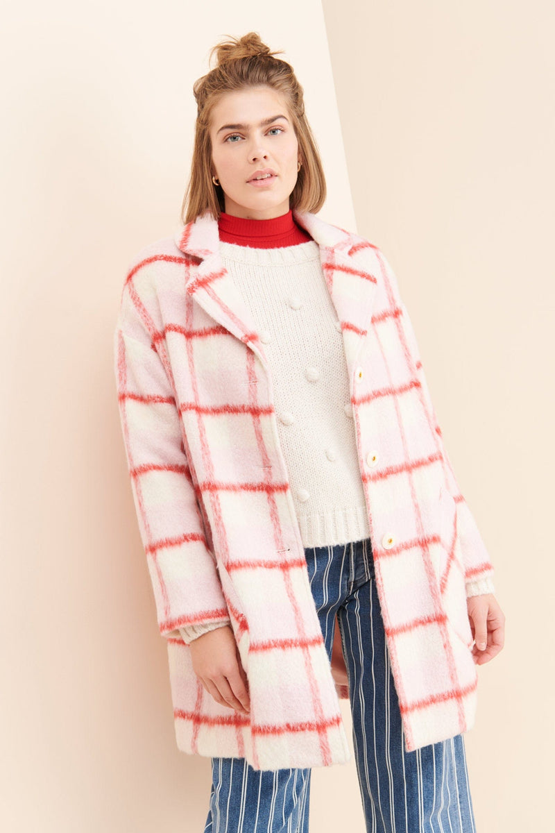 Strawberry Plaid Coat – Eva Franco
