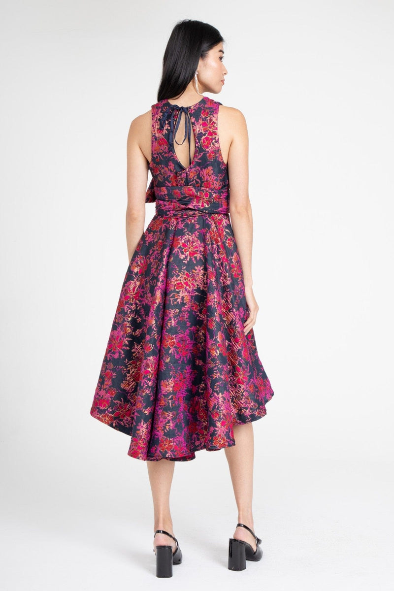 Masha High Low Fit and Flare Dress in Viola Bloom – Eva Franco