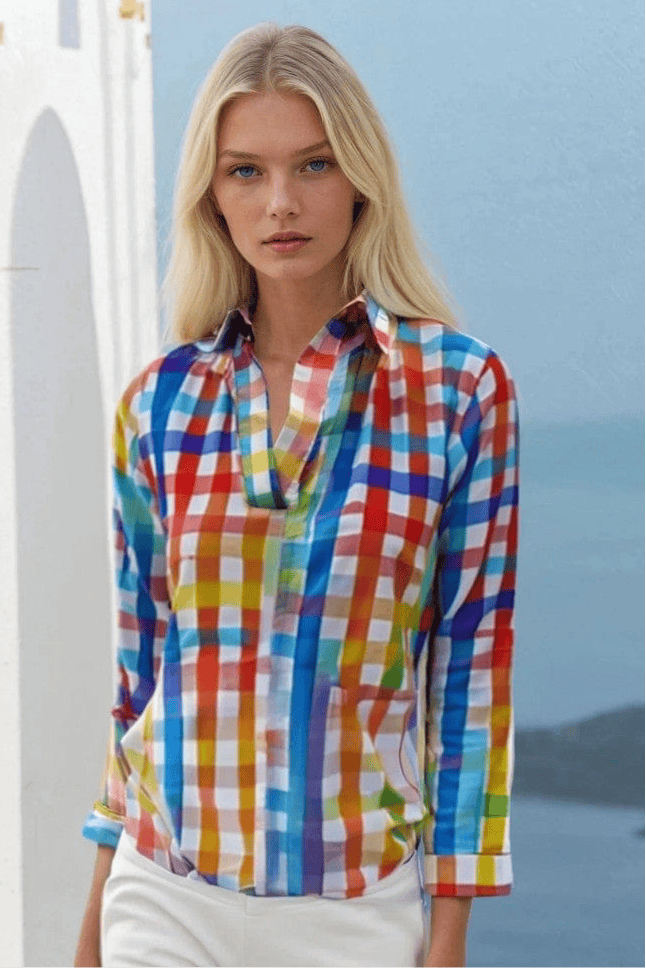 Dolvan Top - Tuscana Plaid – Eva Franco