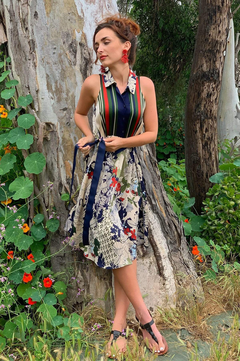 Annette Dress - Paradiso Stripe – Eva Franco