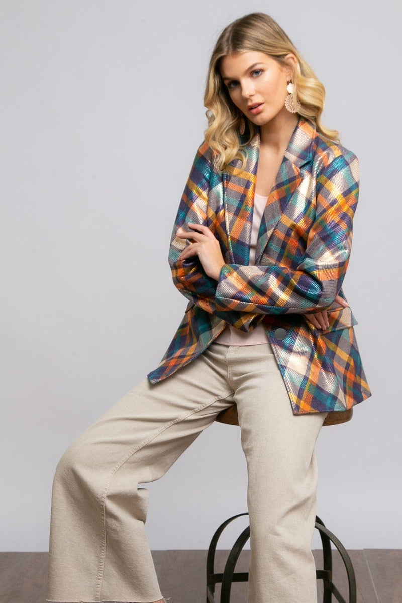 Plaid Shimmery Alexey Jacket – Eva Franco