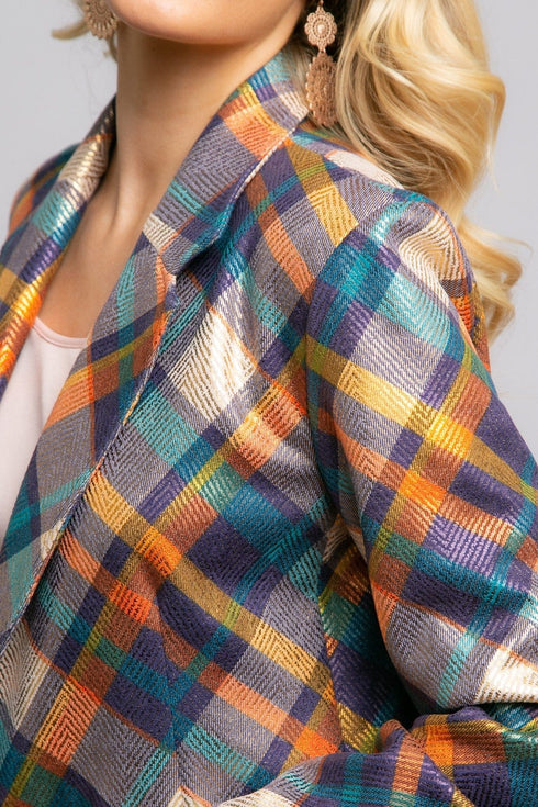 Plaid Shimmery Alexey Jacket – Eva Franco