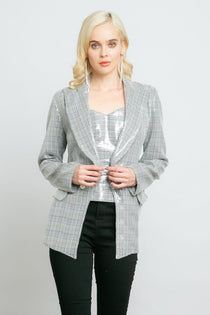 Plaid Shimmery Alexey Jacket – Eva Franco