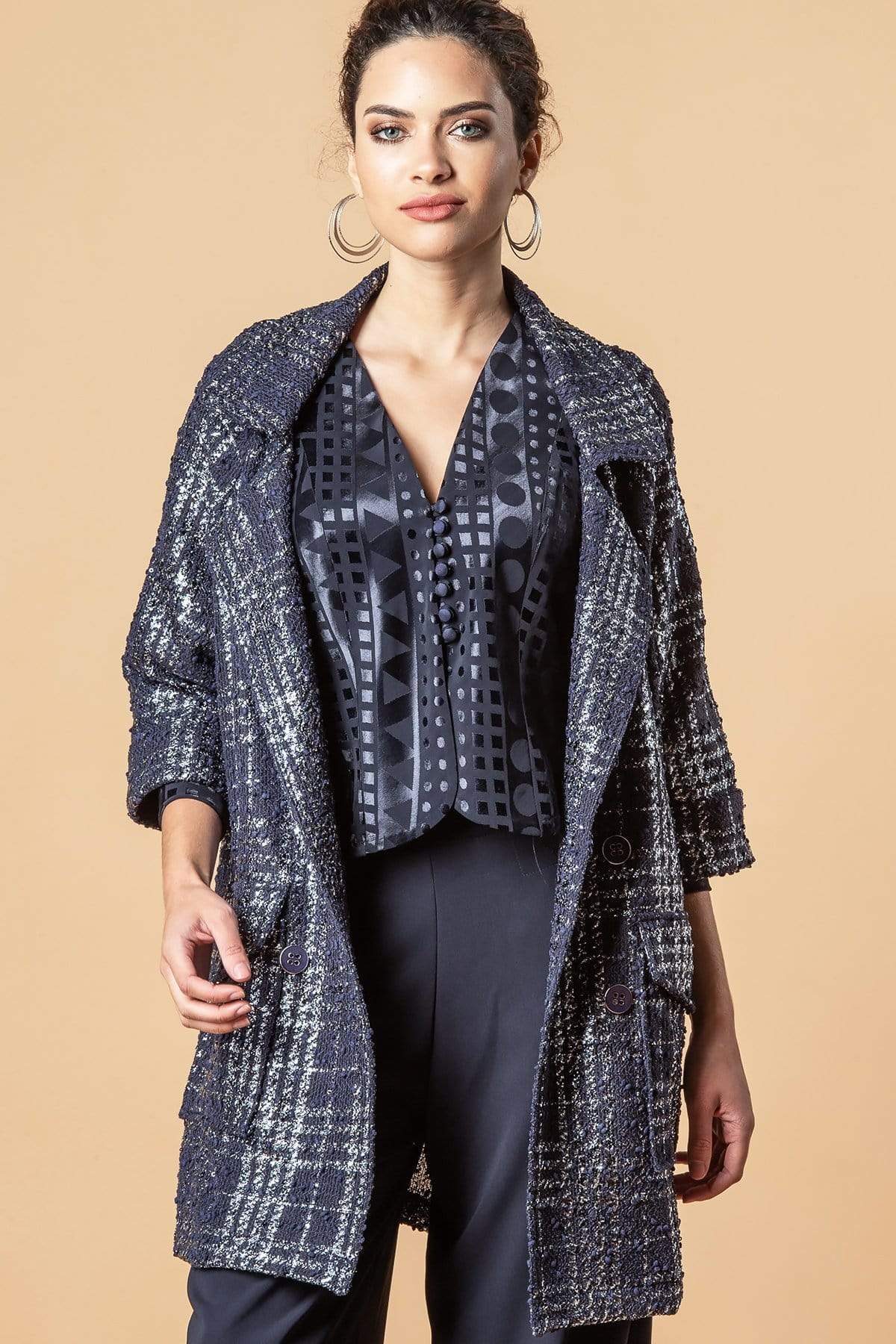 Logan Coat - Midnight Paris – Eva Franco