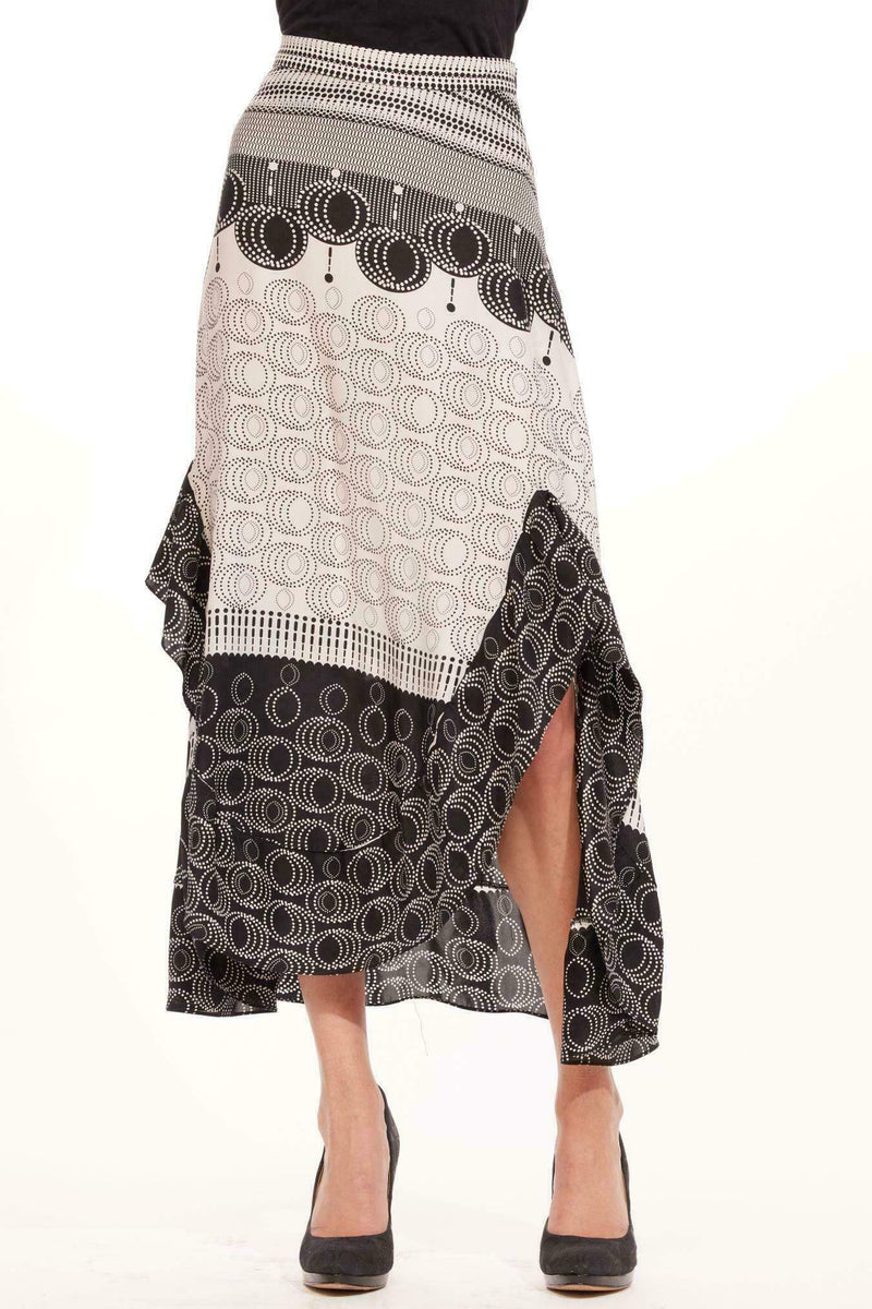 Zemco Ruffled Midi Skirt - Bogata Dot – Eva Franco